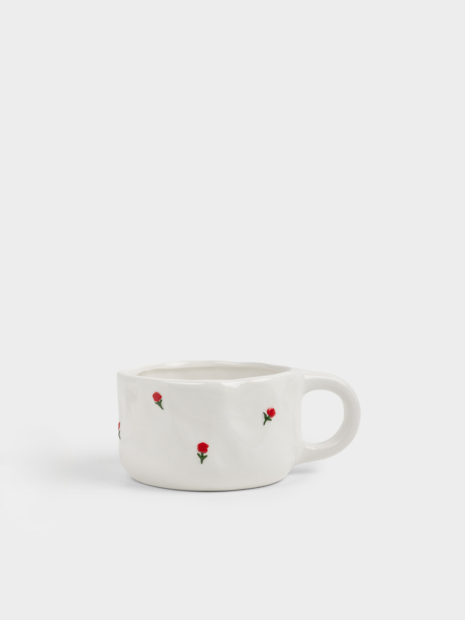 Кружка, 480 мл, керамика D, молочная, Доброе утро, Crumple flower, Kuchenland