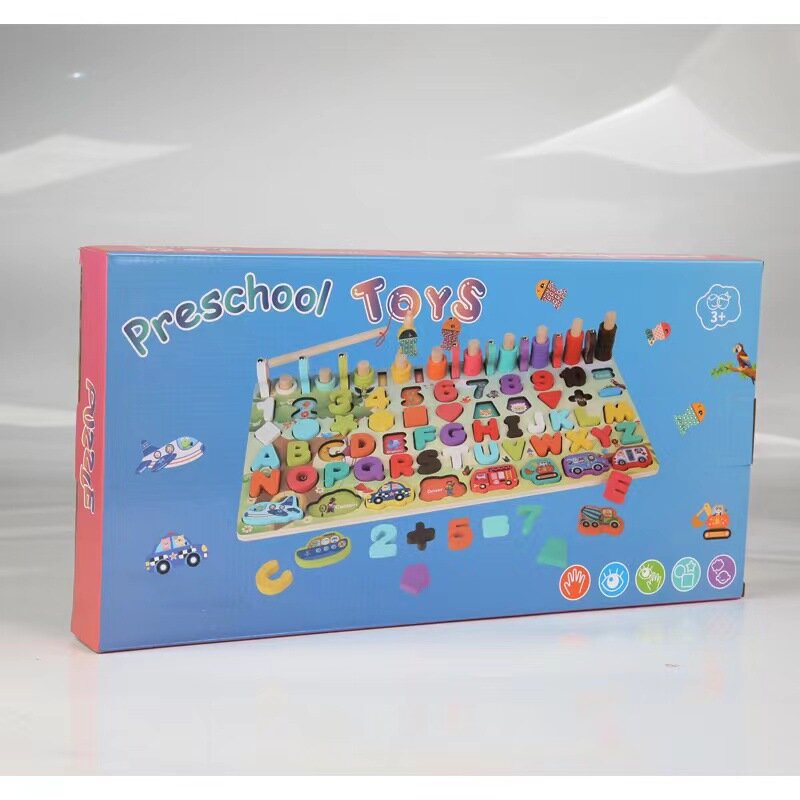 Горячие продажи детских игрушек, цифровые пазлы, строительные блоки, сборка, раннее образование, обучающие игрушки для мальчиков и девочек, доска с цифрами для рыбалки