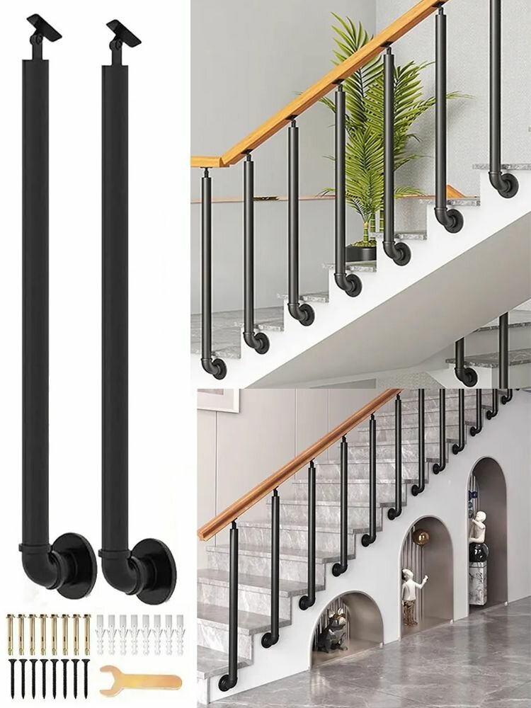 Металлические лестничные столбы, высота 650-1100 мм, лестничные перила кованые столбы, 2 шт, подходят для жилых домов, вилл, мансард (внутренних/наружных) Настраиваемый