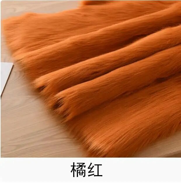 Плюшевая ткань имитация лисьего меха 50х50 см Оранжевый, 9