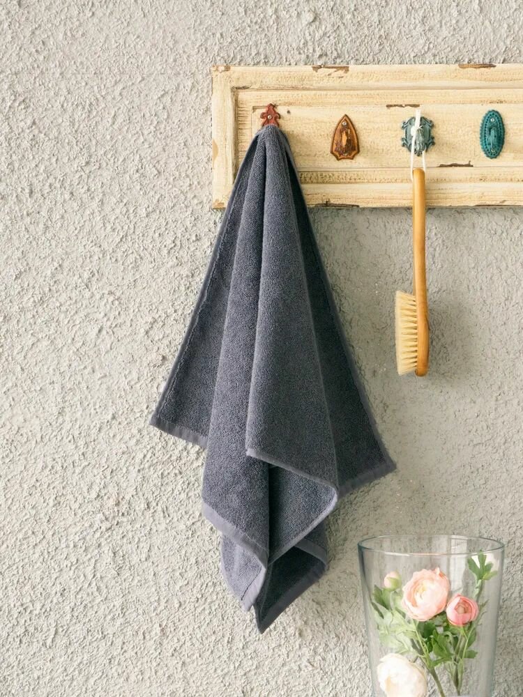 Полотенце махровое банное для тела, рук и лица, 50*90 см, цвет темно-серый (маренго)