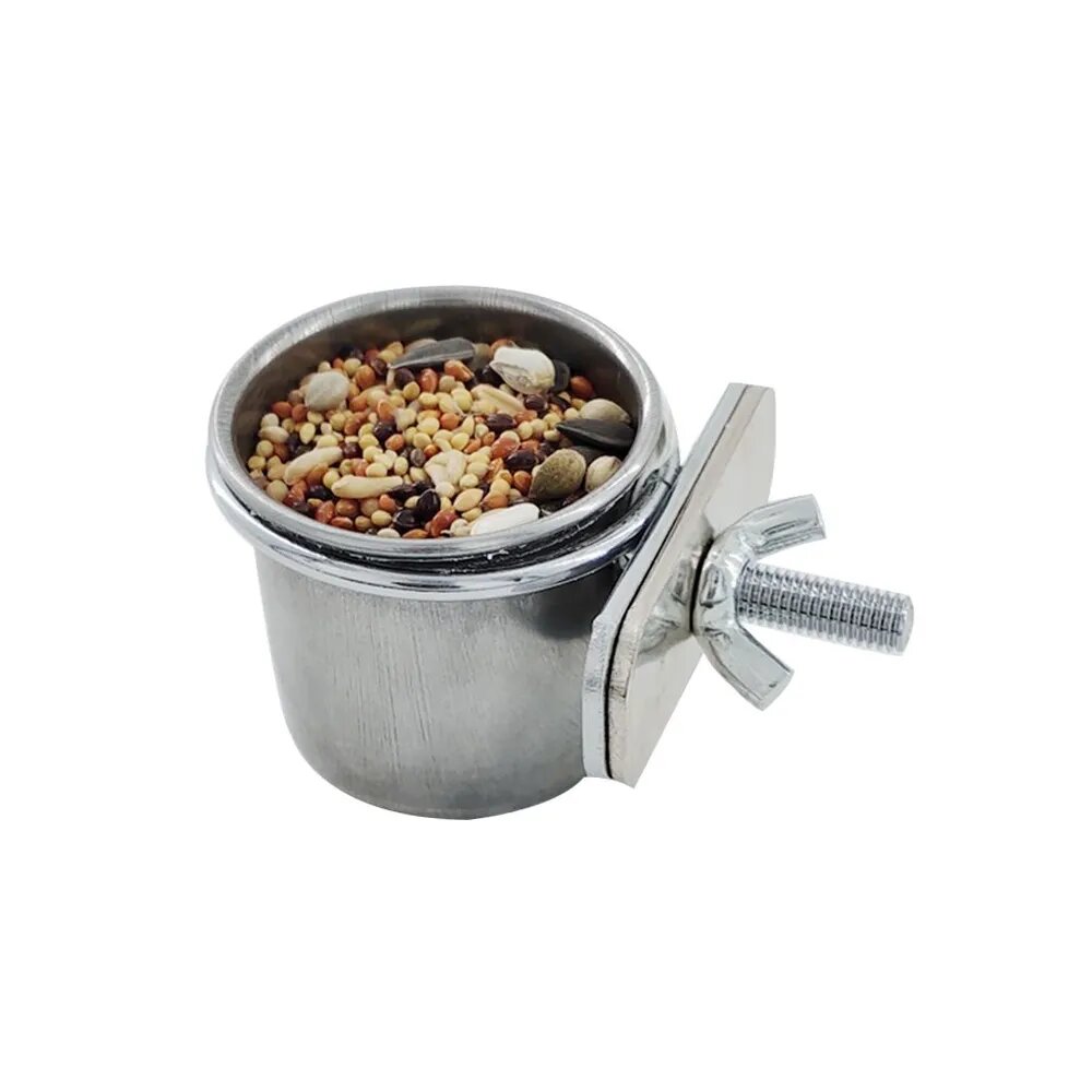 Коробка для птичьего корма из нержавеющей стали parrot food cup-S