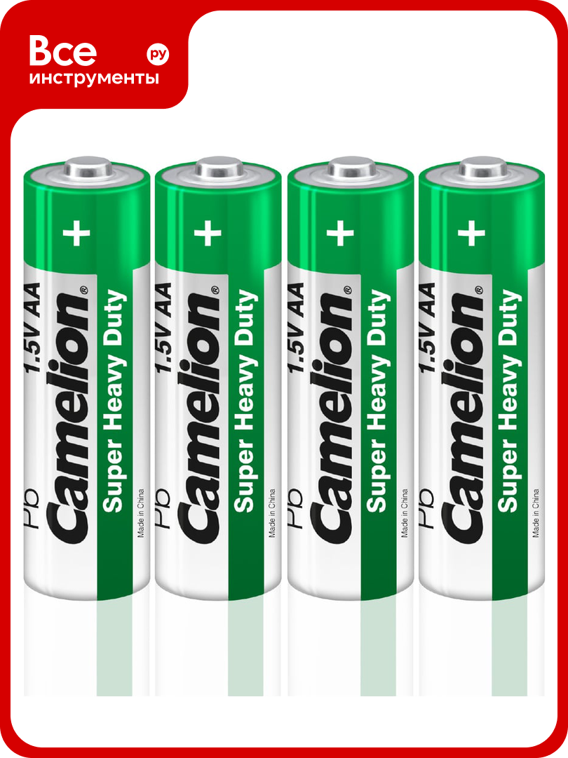 Батарейка 1.5В Camelion R6 SR-4, 1660 – пальчиковый тип AA, сухой солевой элемент, выдерживает широкий температурный