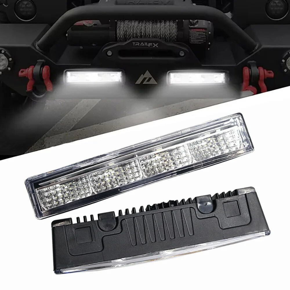 2 шт. универсальные светодиодные автомобильные дневные ходовые огни 4 светодиода DRL белого света водонепроницаемые противотуманные фары