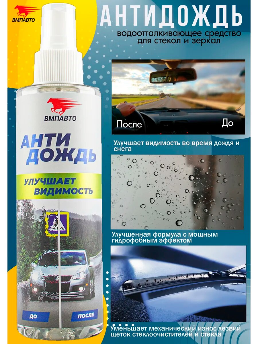 Водоотталкивающее средство, для стекол и зеркал, спрей