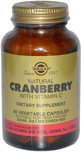 Natural Cranberry with Витамин C Solgar, 60 вегетарианских капсул