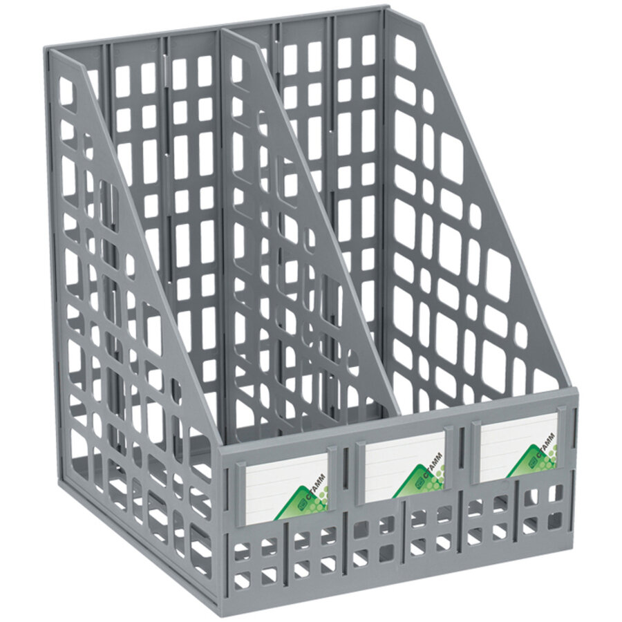 Лоток вертикальный пластик А4 240мм 2отд. серый сборный СТАММ ЛТ815/ЛТВ-01480 шт