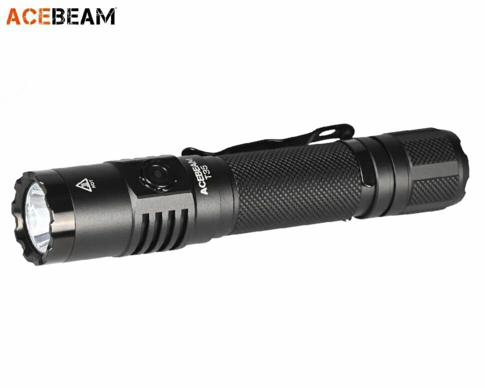 Фонарь Acebeam T35 Black (Cool white 6500K), 18650, 380 метров, 1900 люмен (Комплект)