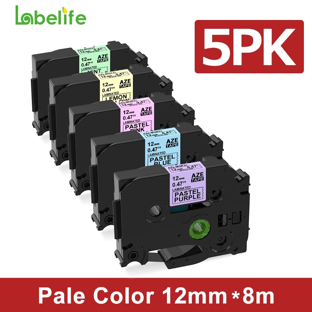 5PK этикетировочная лента 12 мм * 8 м