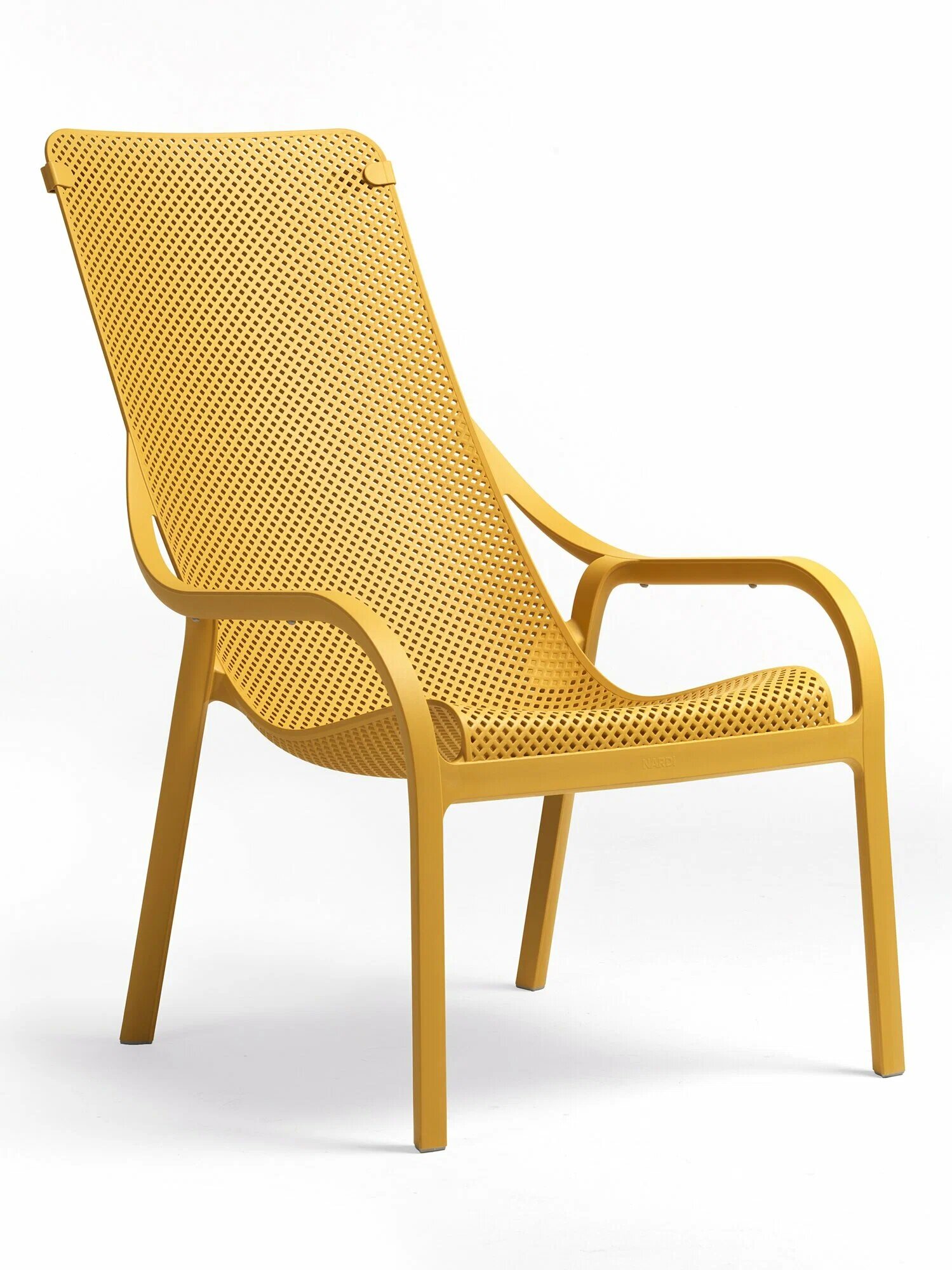 Садовое кресло NARDI NET LOUNGE (Нэт Лаундж) для улицы, пластиковое, цвет горчичный
