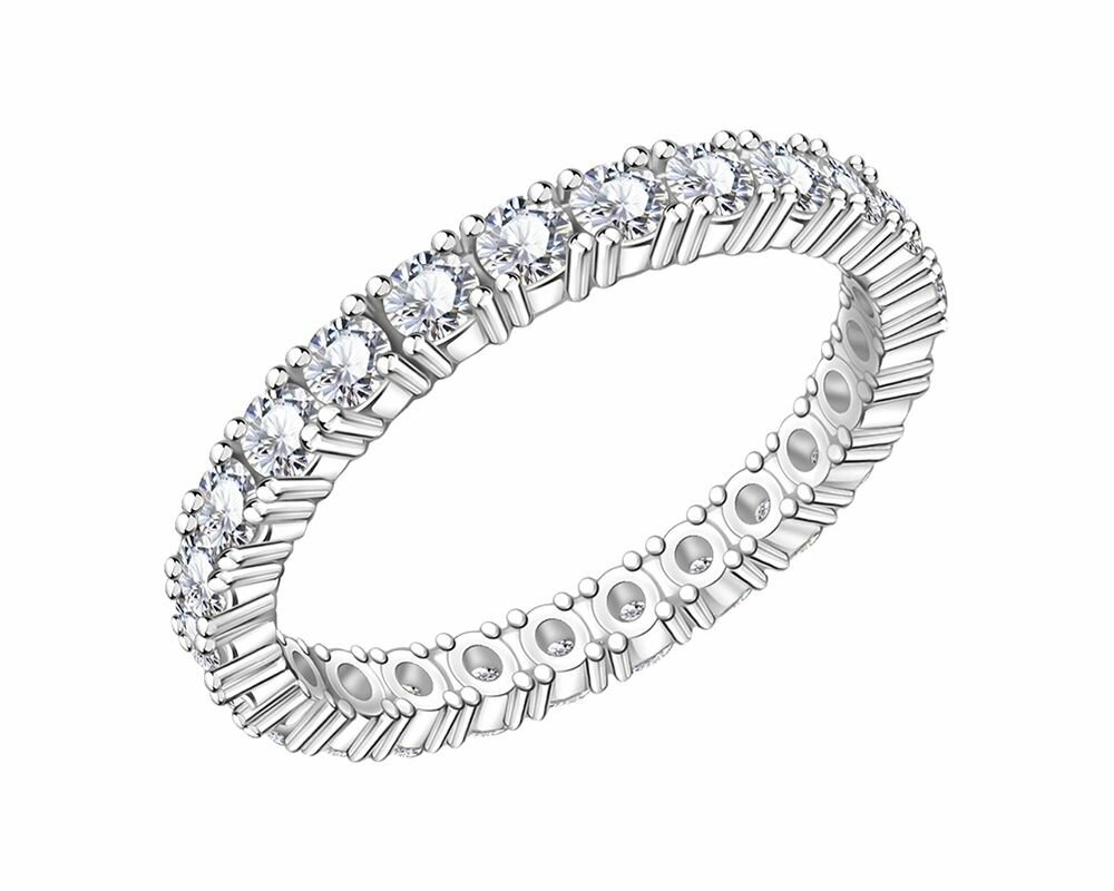 Кольцо, серебро, 925 проба, фианит