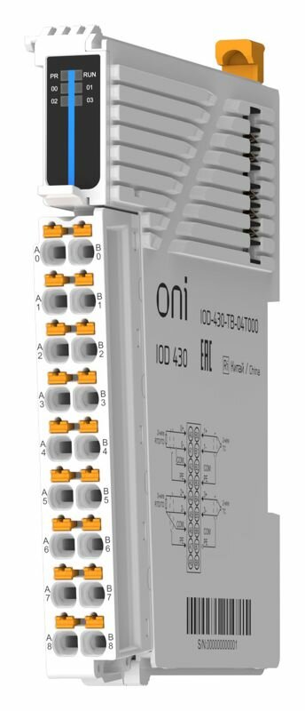 Модуль аналогового ввода IOD 430 4 температурных сигнала ONI IOD-430-TB-04T000