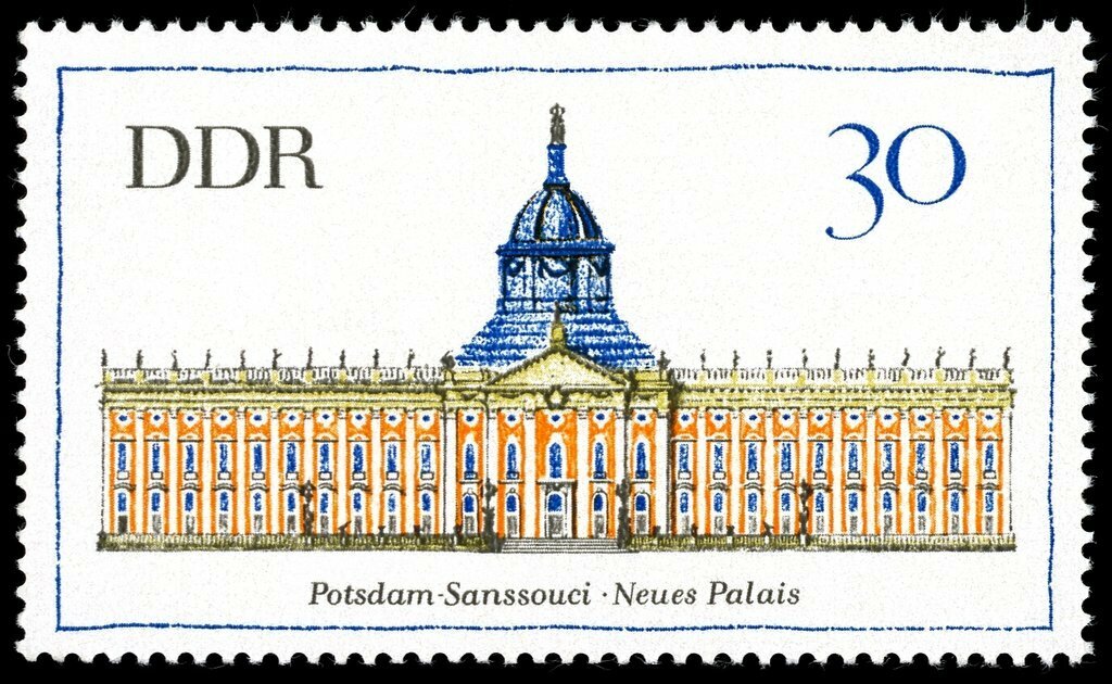(1968-050) Марка Германия (ГДР) "Сан-Суси, Потсдам" Архитектура ГДР III