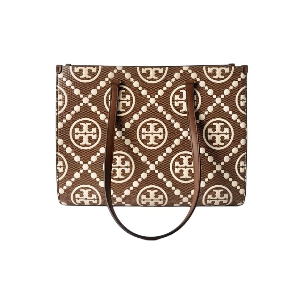 Сумка Tory Burch ROMY, фактура тиснение, коричневый — фото 1