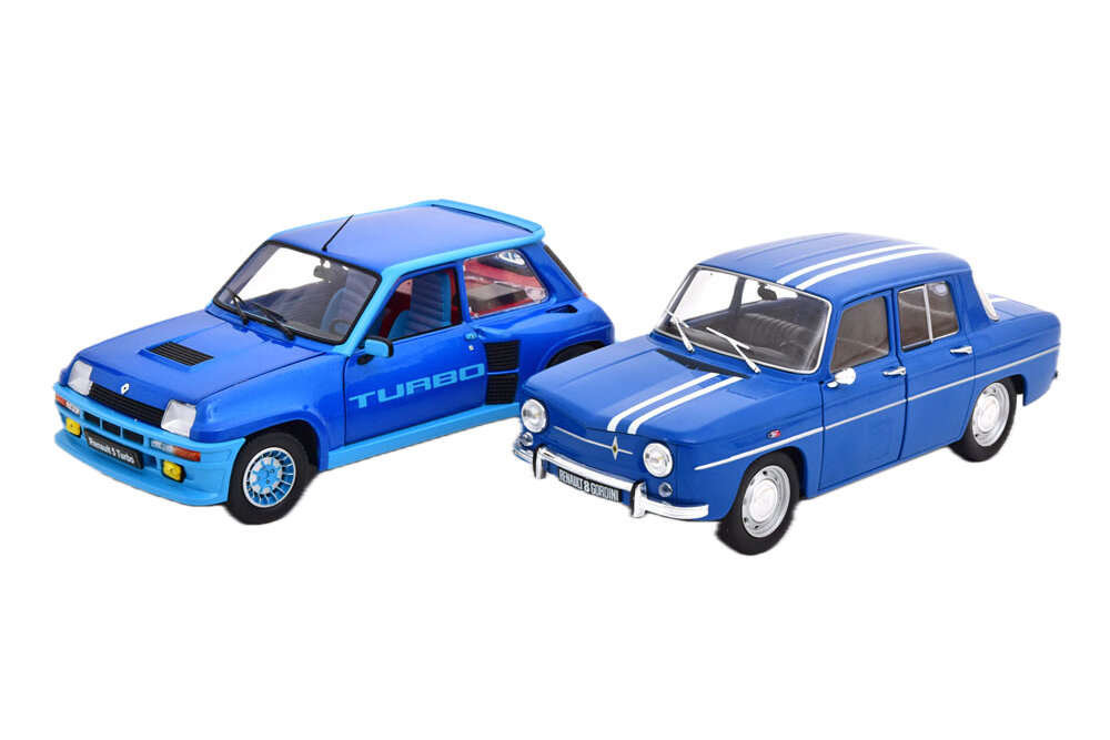 Модель коллекционная SOLIDO Renault R5 turbo und R8 gordini 1100 set with 2 modelcars blue lightblue and blue white