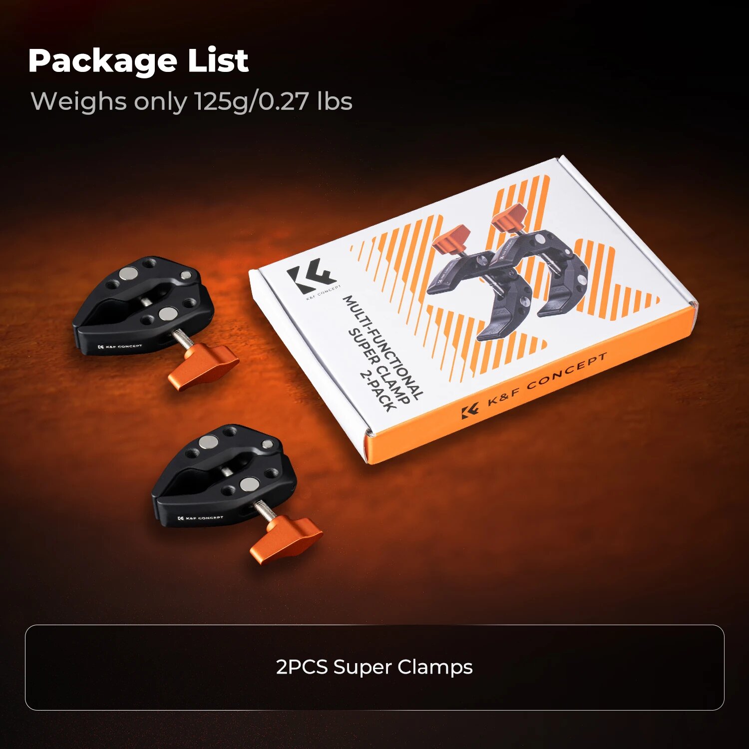 K&F CONCEPT Super Crab Clamp зажим для фотооборудования 2 шт.