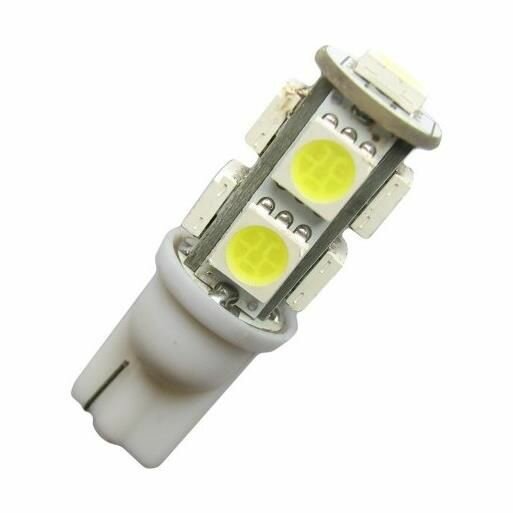 Автолампа светодиодная без цоколя т10 белая 9 led