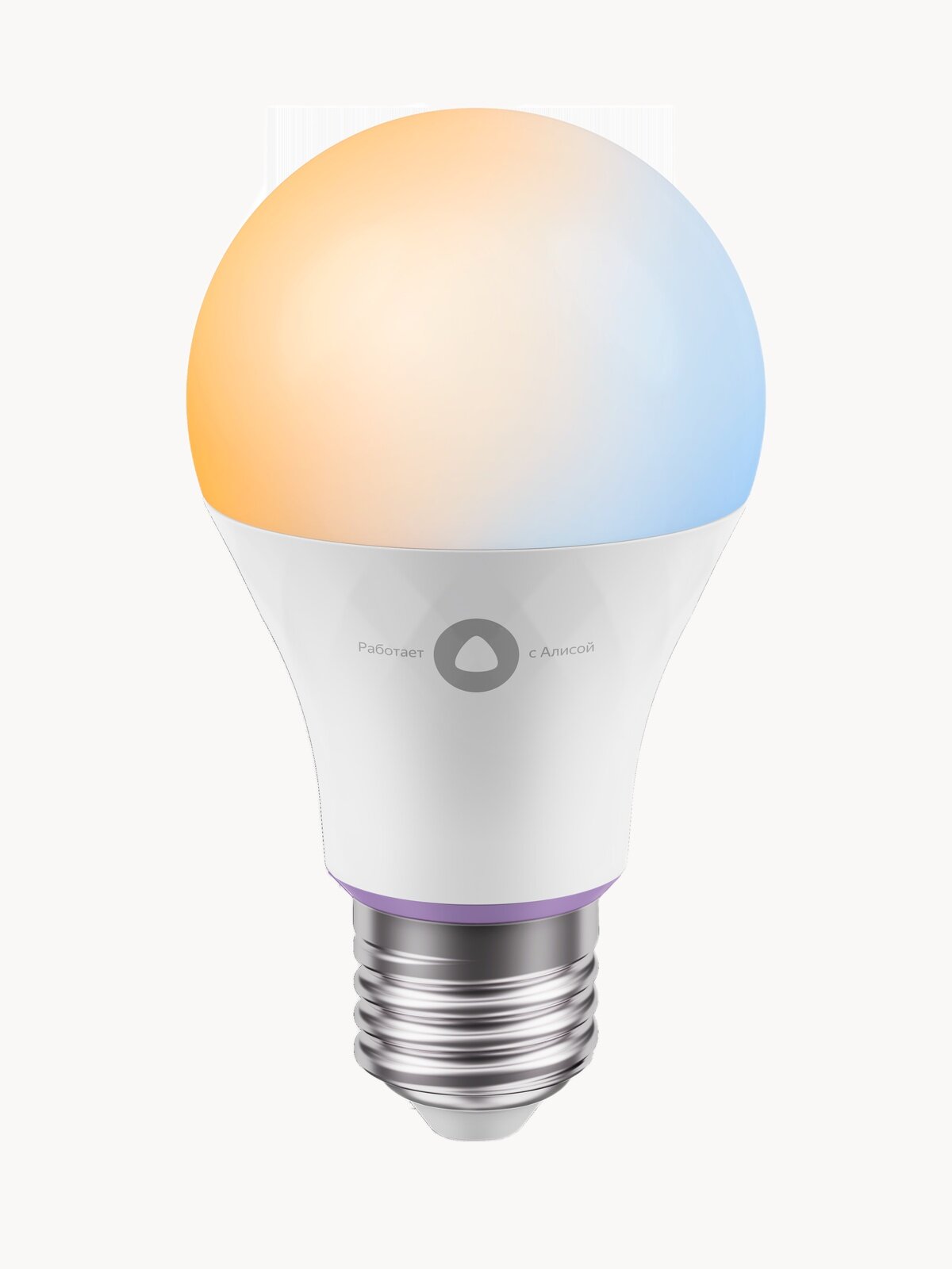 Умная лампочка Яндекса E27, A60, 8Вт, Wi-Fi, работает с Алисой (YNDX-00501)