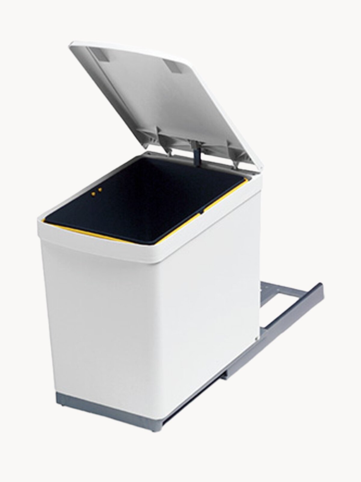 Выдвижное ведро для мусора (16л), Gollinucci Италия, пластик белый, 1 шт