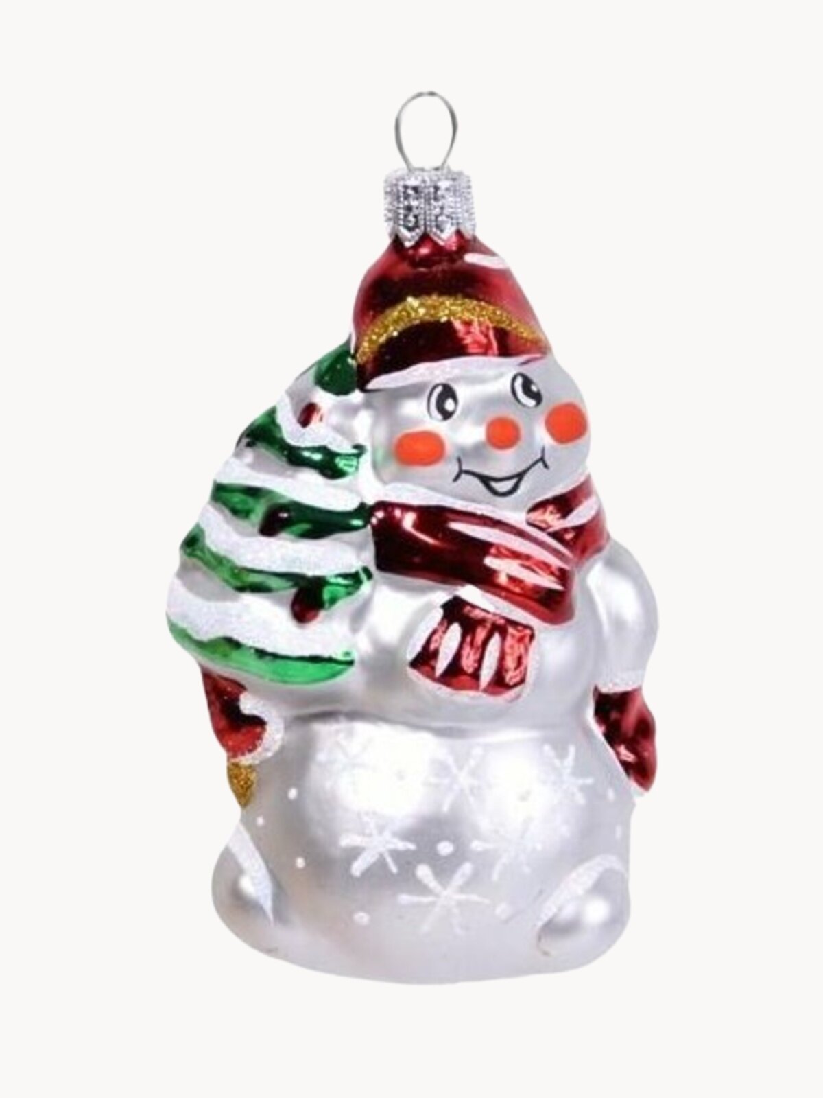 Елочная игрушка Снеговик с ёлкой