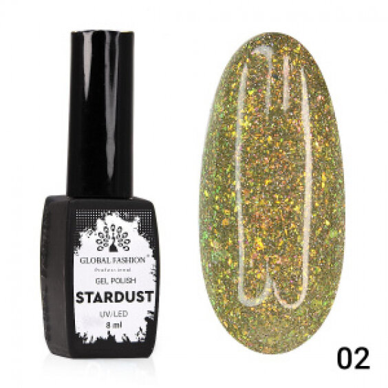 Гель-лак Global Fashion "Stardust" №02, светоотражающий, 8мл
