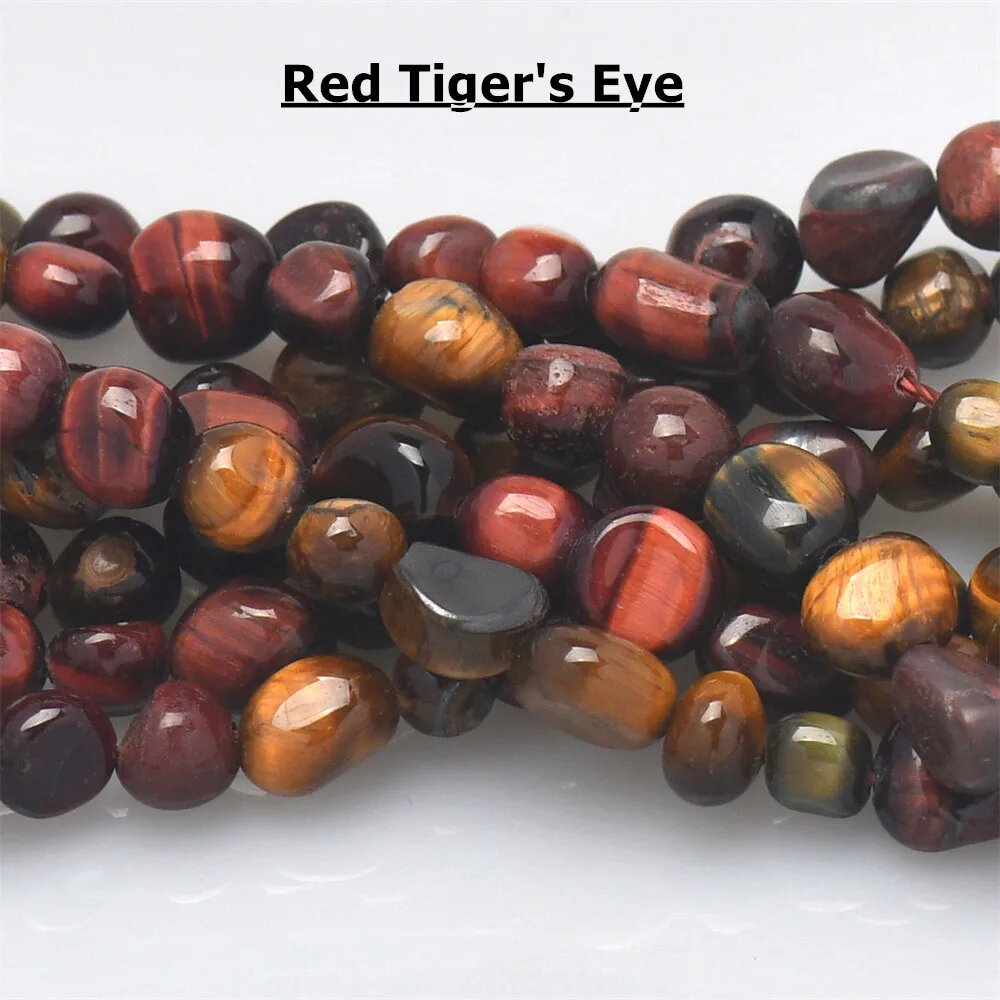 Бусины Red Tiger's Eye, желтые, 6-8 мм