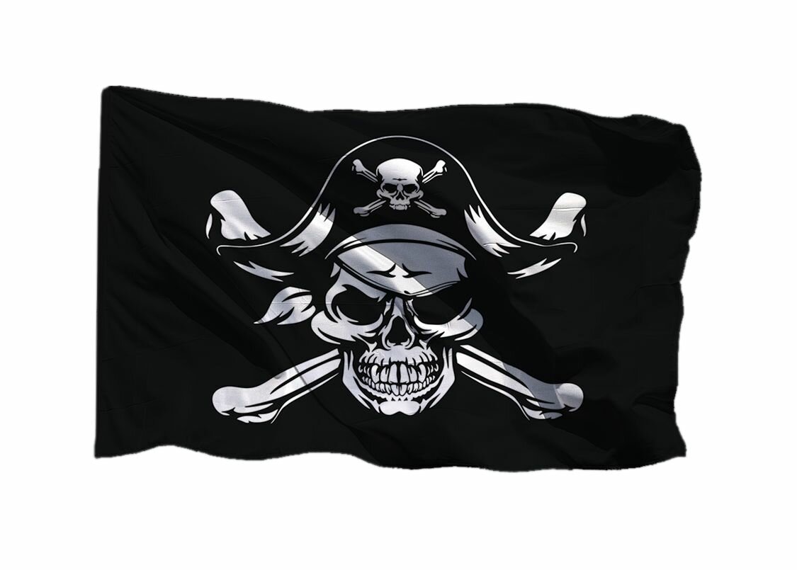 Флаг Пират, 90х135 см на сетке для улицы, для флагштока