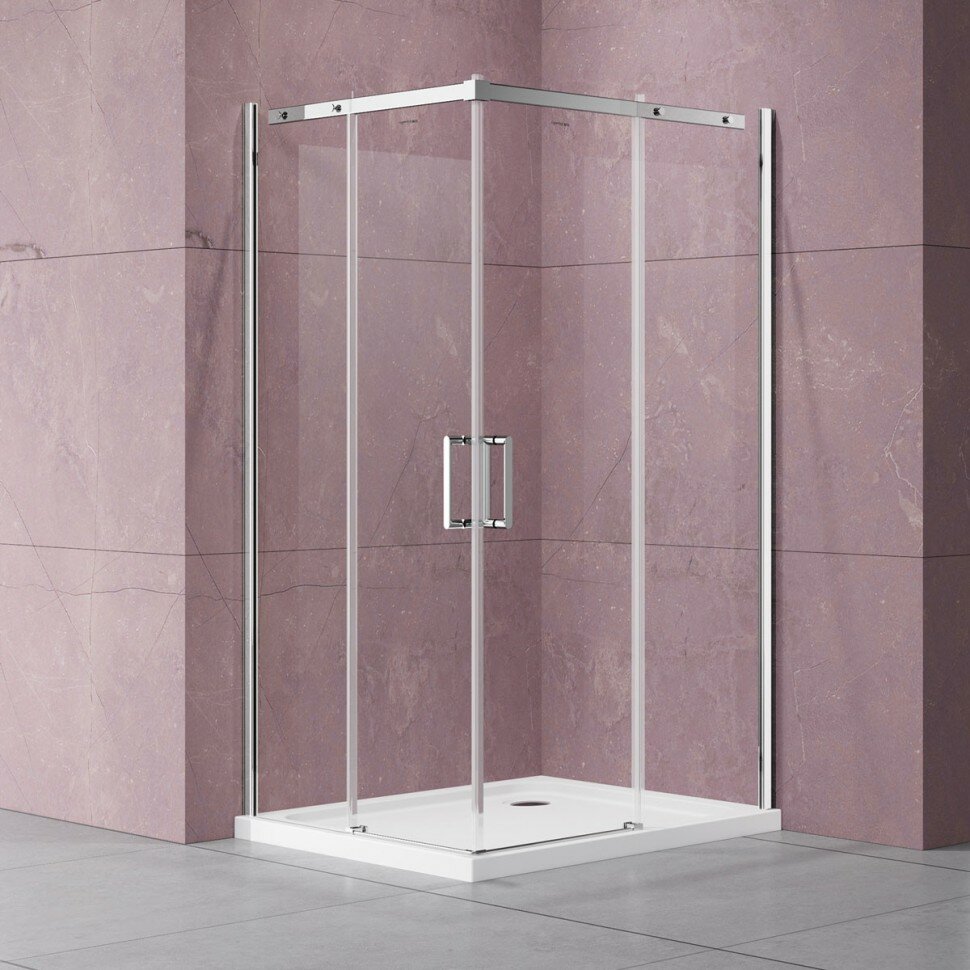 Душевой уголок Дайс (Dice) VSS-4D100CL, 1000*1000, хром, стекло прозрачное