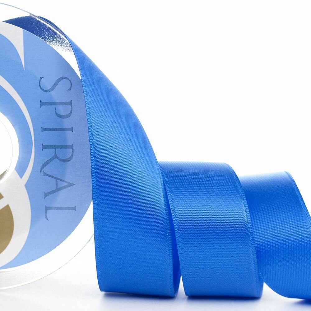 Лента атласная SAFISA Двусторонняя, 3 мм, 100 м, цвет 42, Темно-голубой