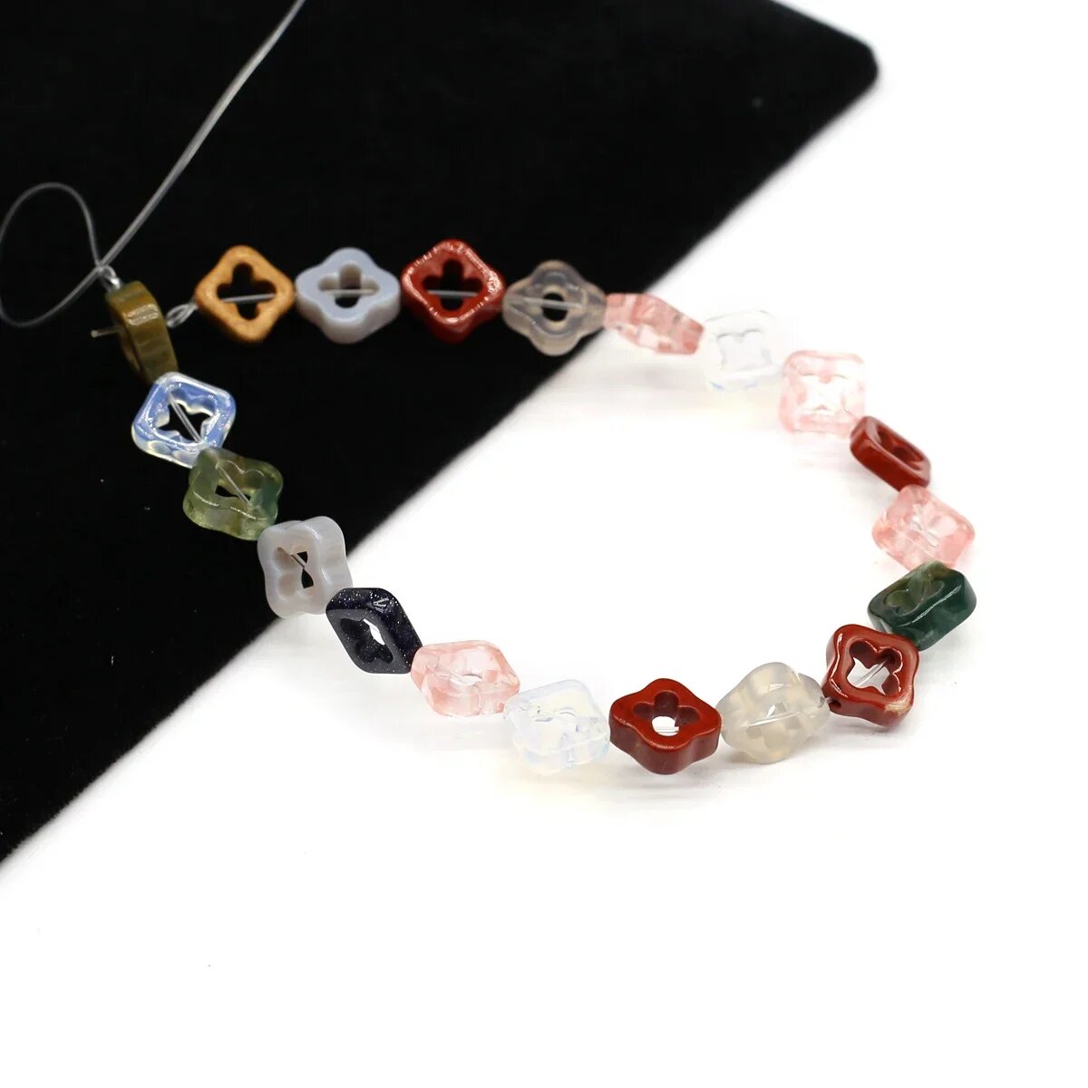 Натуральный камень, драгоценный камень, большое отверстие, квадратная форма, браслет из бисера, агата, прекрасный подарок, женский подарок для изготовления ювелирных изделий, аксессуары для ожерелья «сделай сам»