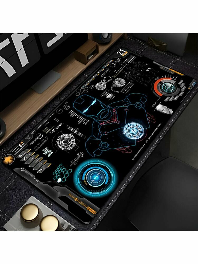 Коврик для мыши с игровой клавиатурой Marvel Iron Man anime, коврик для рабочего стола ноутбука, размер 400x900xxl