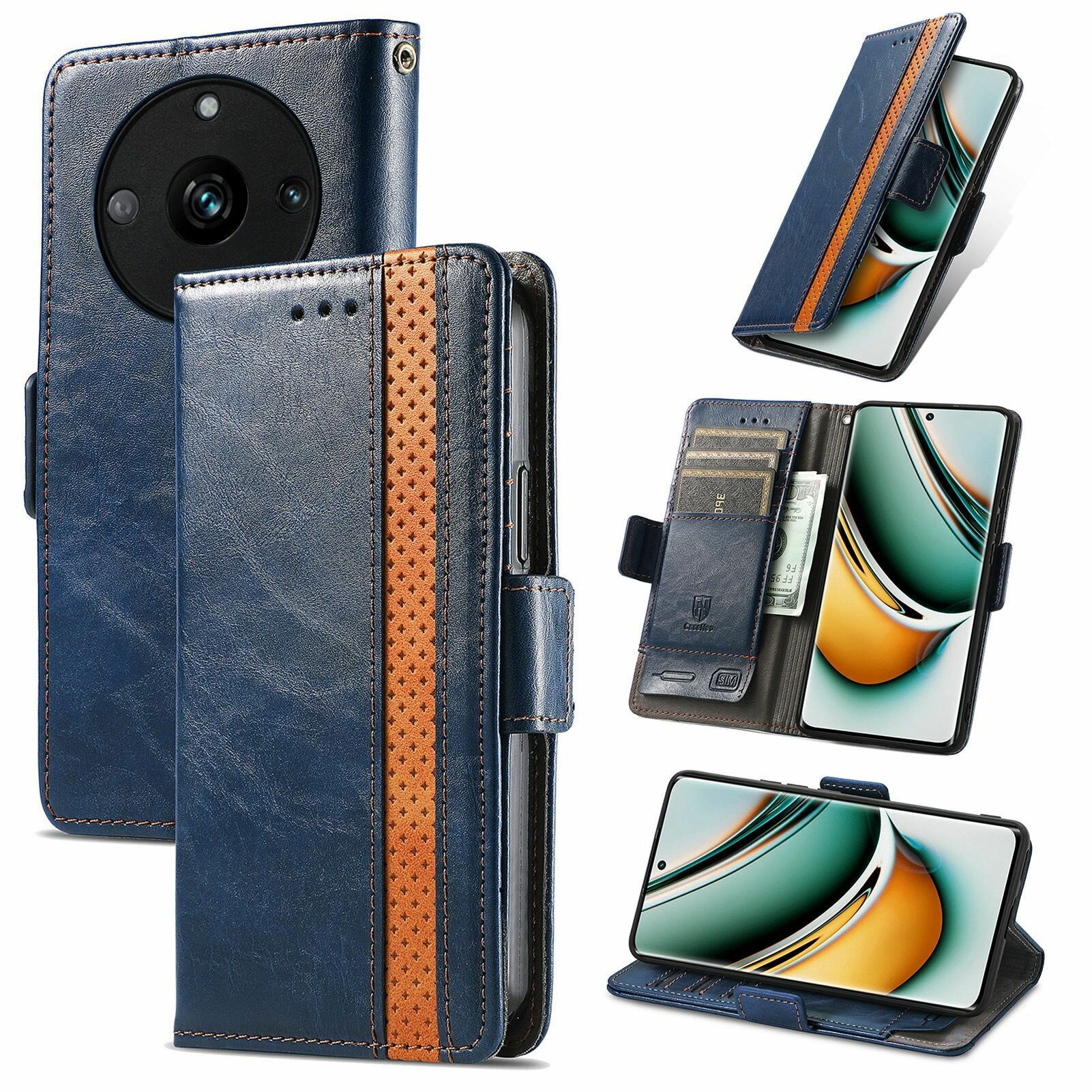 Чехол книжка для Realme 11 Pro / Realme 11 Pro+ кожаный кошелек флипом чехол для телефона