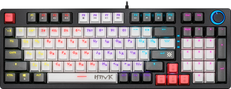 Клавиатура DEFENDER Hawk GK-418 RU радужный/красный, механическая (45418)