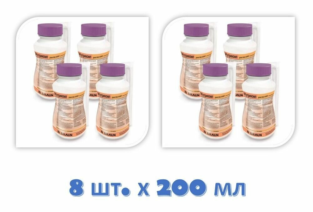 Нутрикомп Дринк Плюс Файбер B.Braun, со вкусом персик-абрикос, 8штх 200мл.