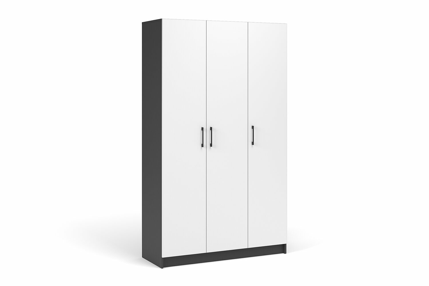 Шкаф для одежды распашной Hoff Чикаго, 120х205х47 см, 3-х дверный, цвет антрацит, белый