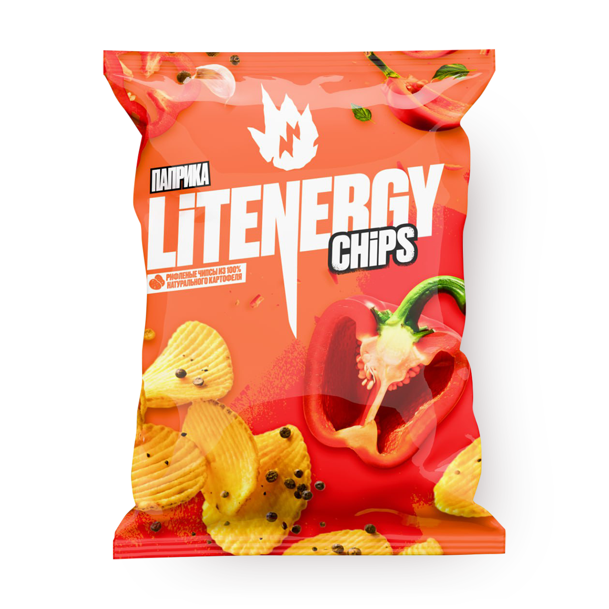 Чипсы картофельные Lit Energy, паприка, рифленые, 120 граммов, 1 упак.