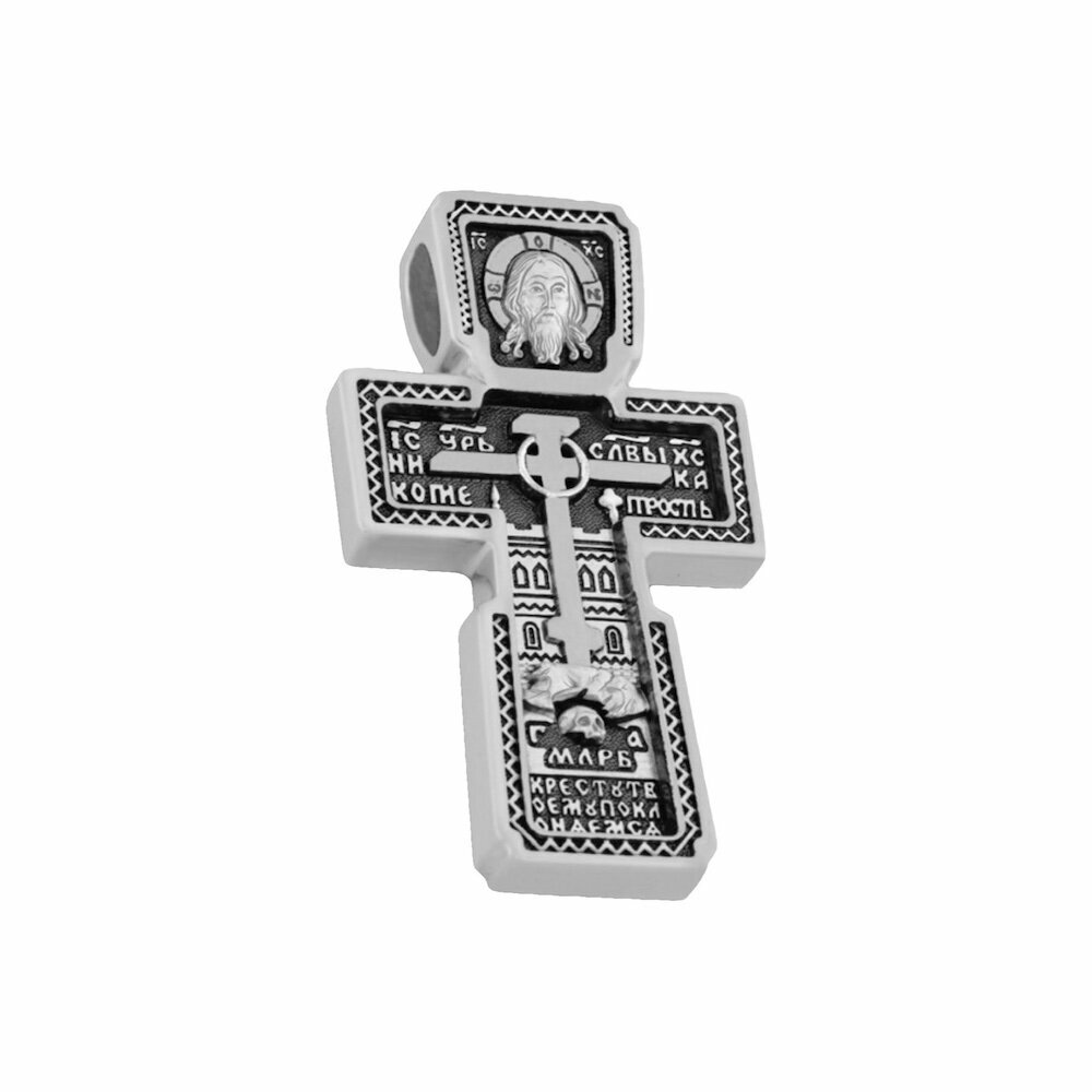Крестик, серебро, 925 проба, чернение