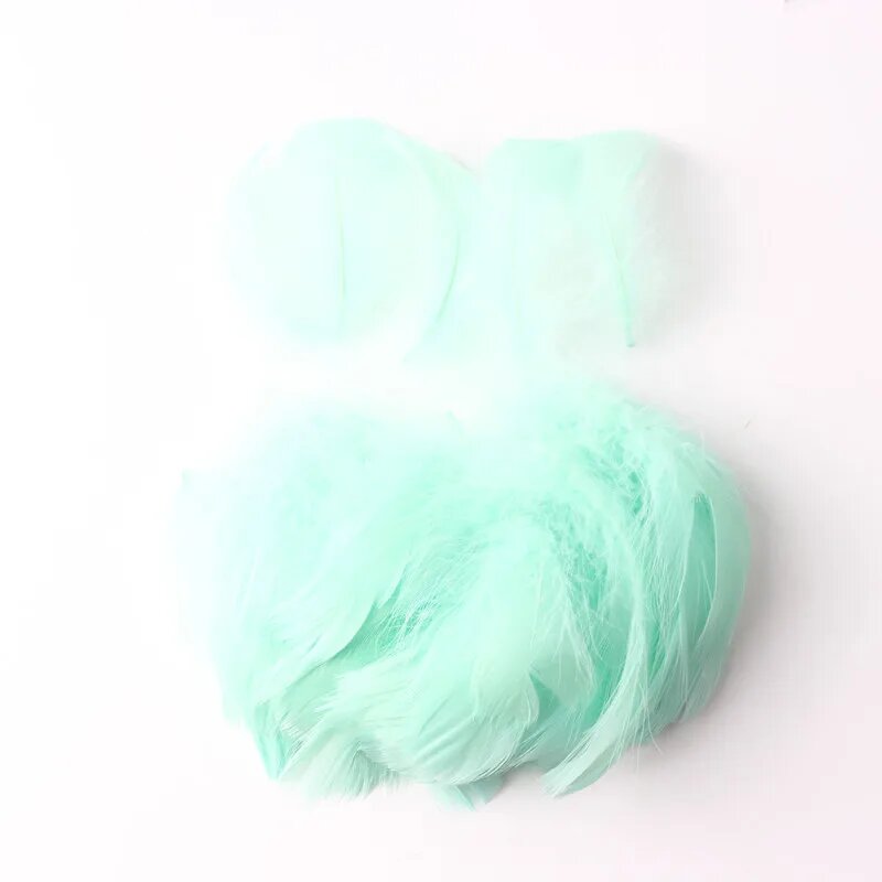 Натуральные плавающие перья для рукоделия Изумрудный, Light Green 100pcs