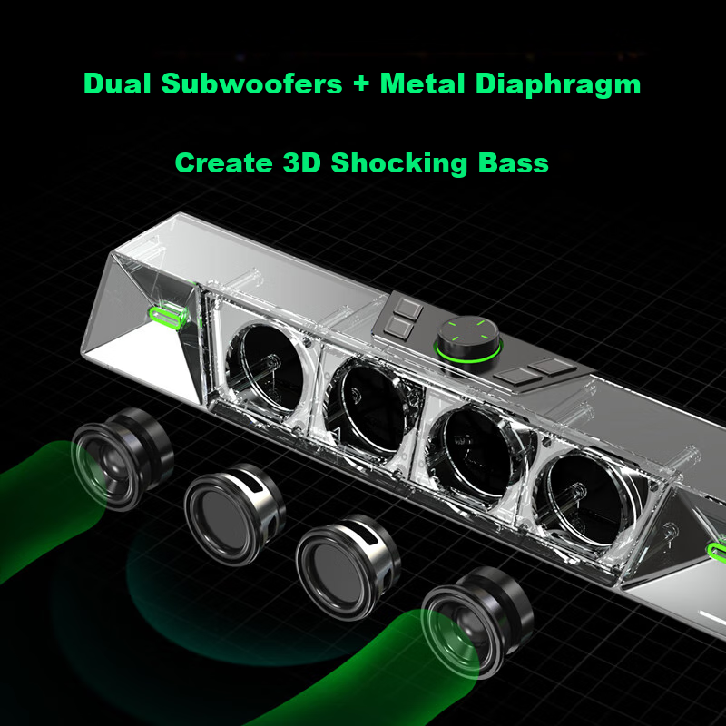 Newmine V6 Home Computer Speakers Gaming Stereo Surround Sound System with Microphone, Bluetooth 5.3, Desktop Laptop RGB Gaming Audio Set, Black