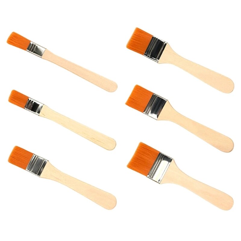 6 шт. плоские кисти для краски, желтые, small model 6