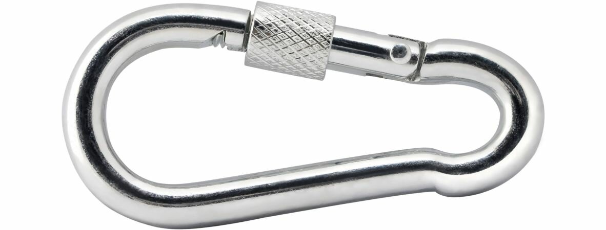 Карабин пожарный с фиксатором DIN 5299D 10 мм оцинкованный