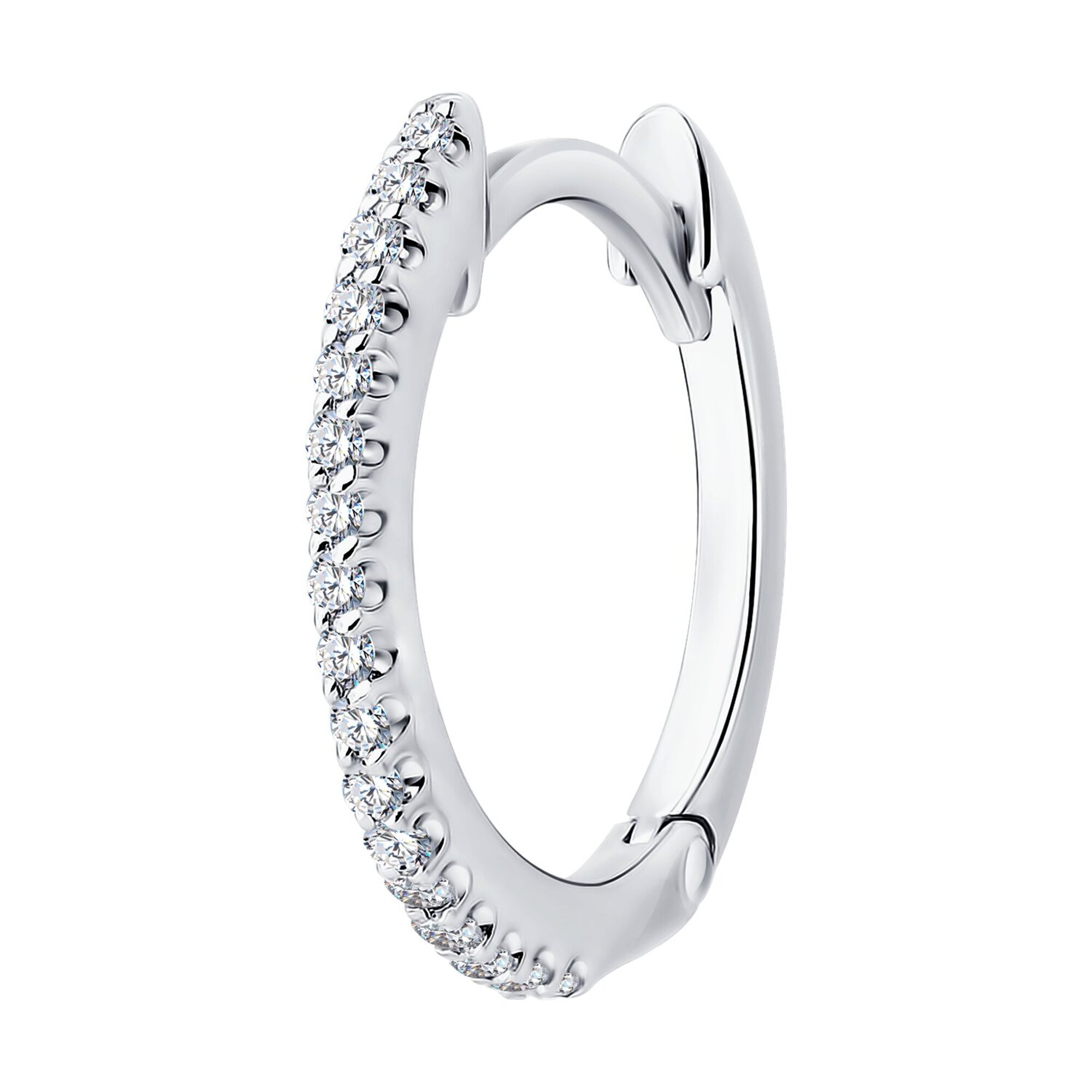 Моносерьга, белое золото, 585 проба, бриллиант