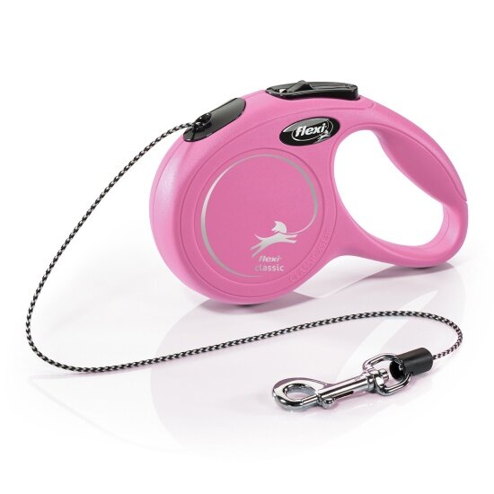 Поводок-рулетка Flexi New Classic cord XS, 3 м, 8 кг, розовый