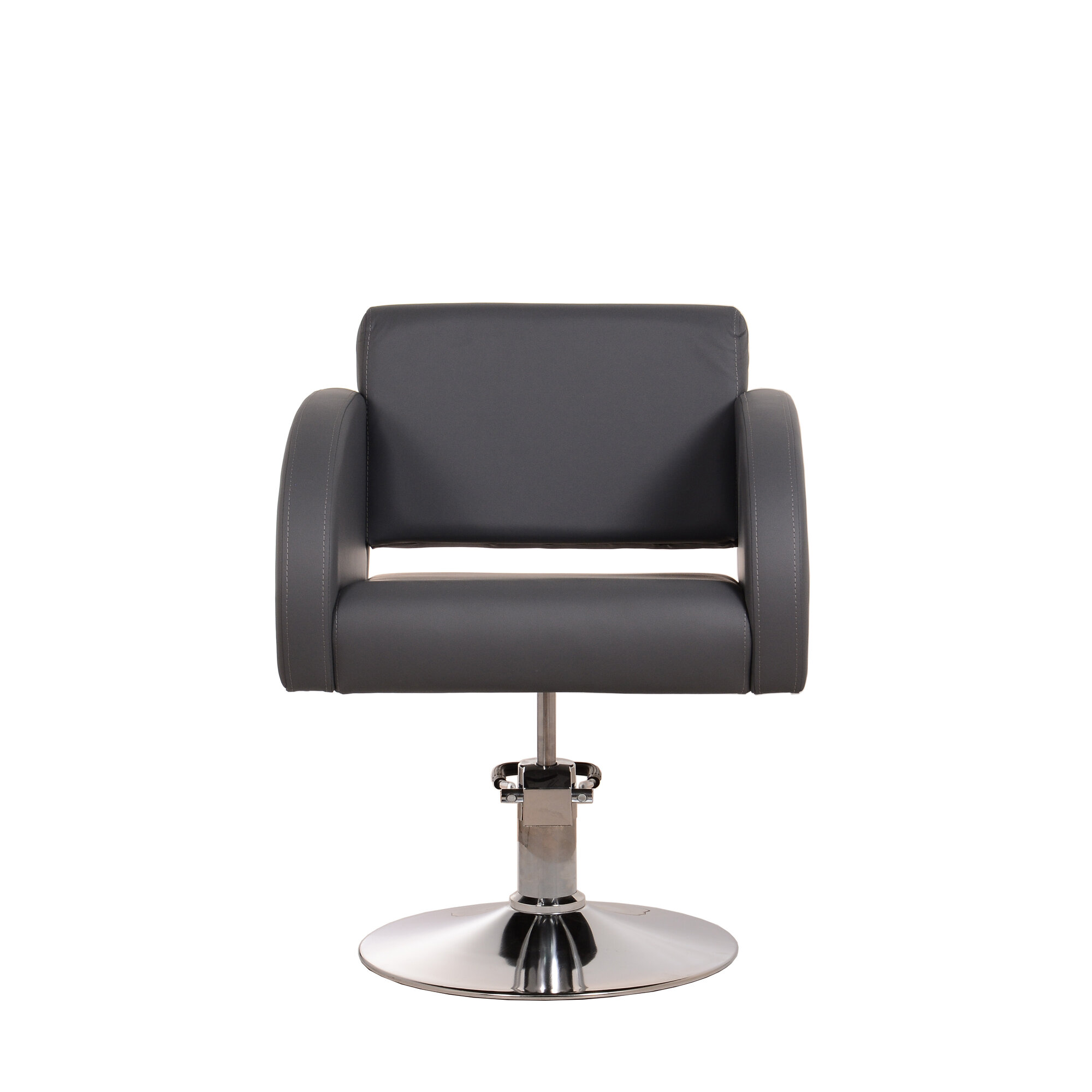 Парикмахерское кресло "Пума", серый цвет, основание- диск, гидравлика