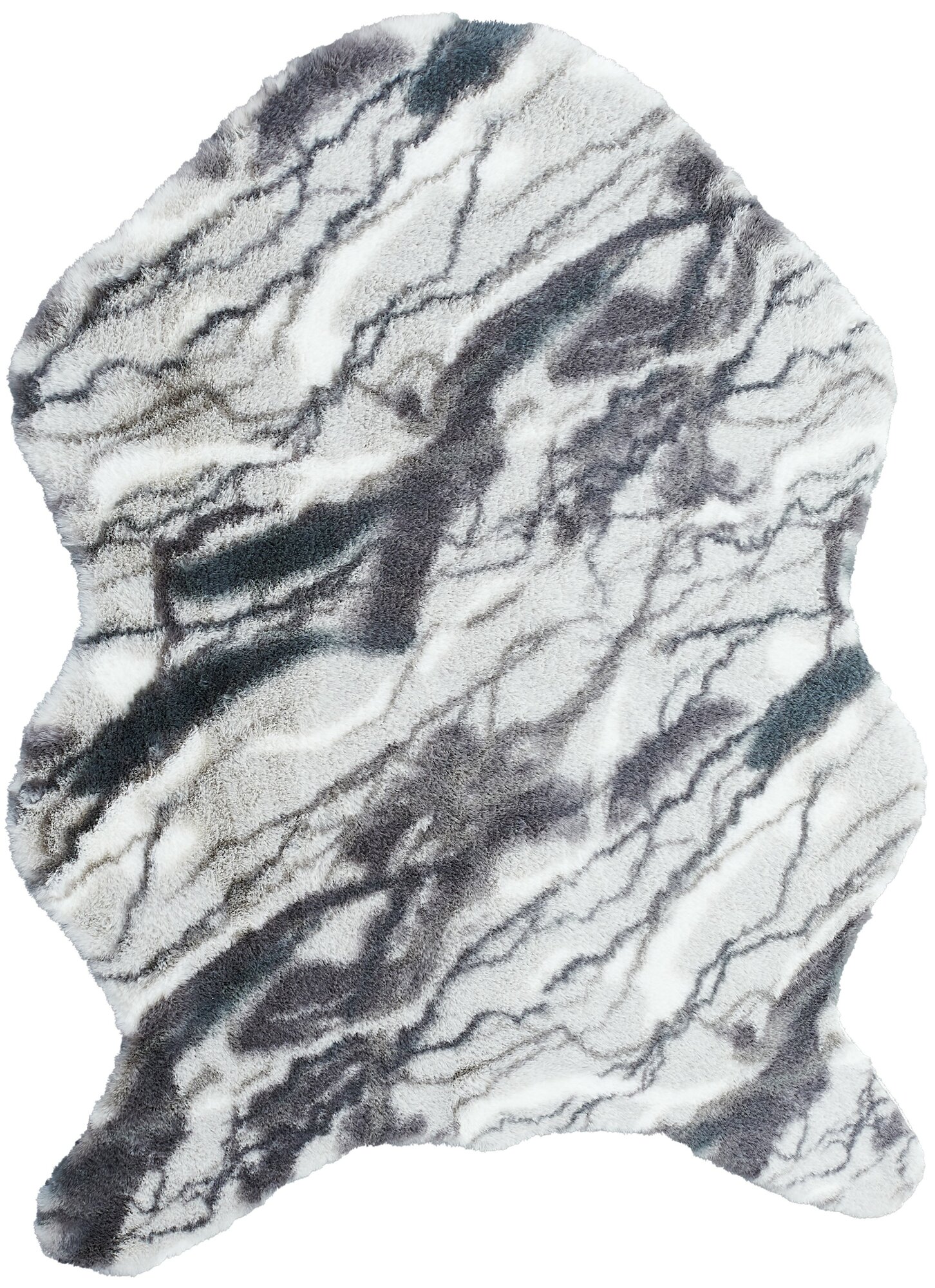 Коврик-шкура "Wild WL05", искусственный мех, противоскользящая основа, 90х120см, серый