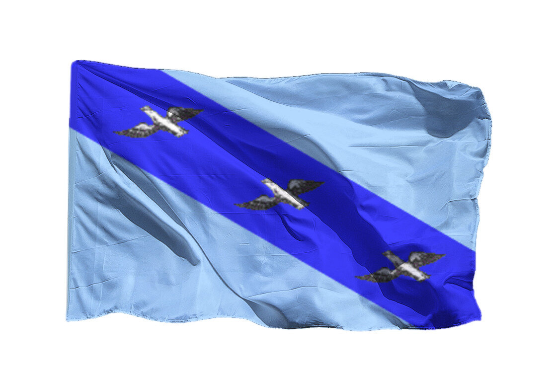 Флаг Курска на шёлке, 70х105 см для ручного древка