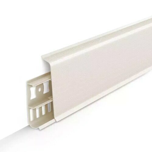 Пластиковый плинтус Идеал Деконика 100 мм Кремово-белый 033