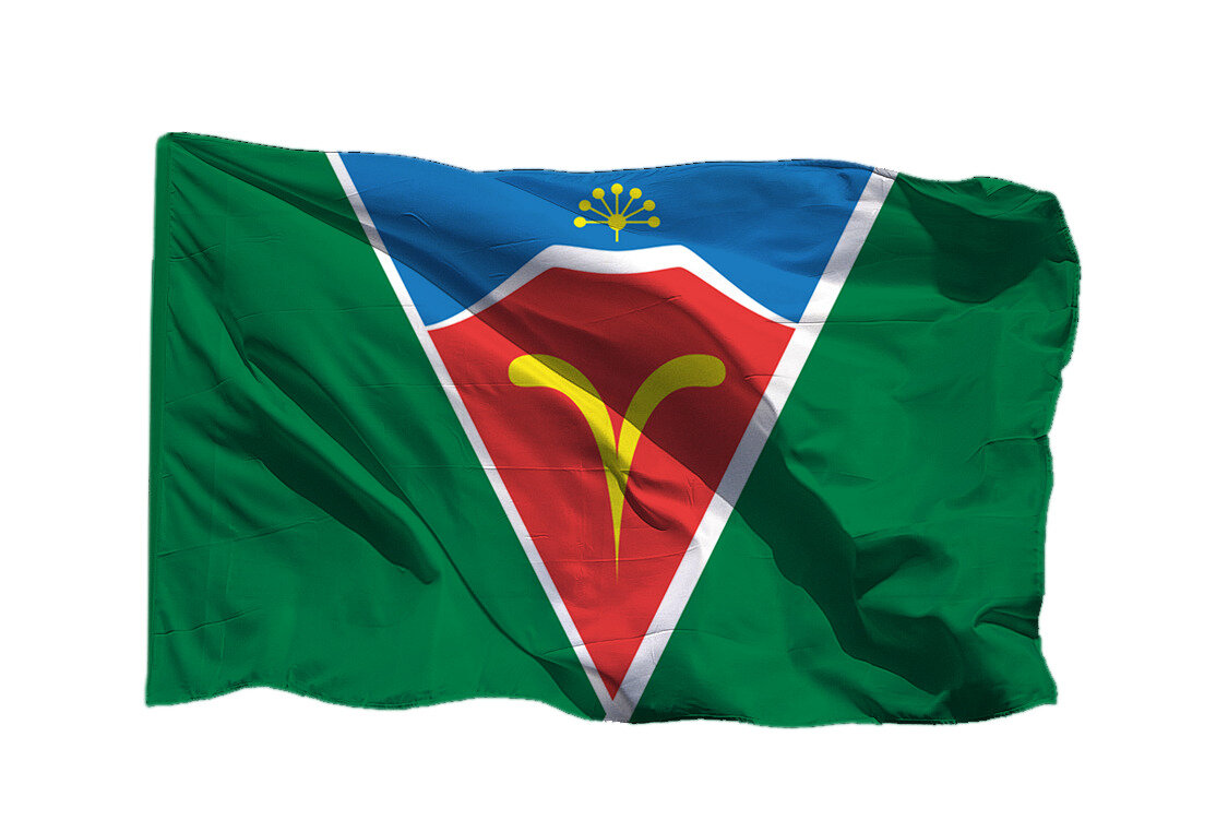 Флаг Ишимбая на шёлке, 70х105 см - для ручного древка