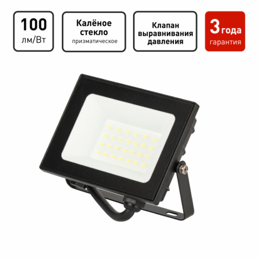 Прожектор светодиодный уличный ЭРА PRO 20Вт 6500К 2000лм IP65 призма Б0064648