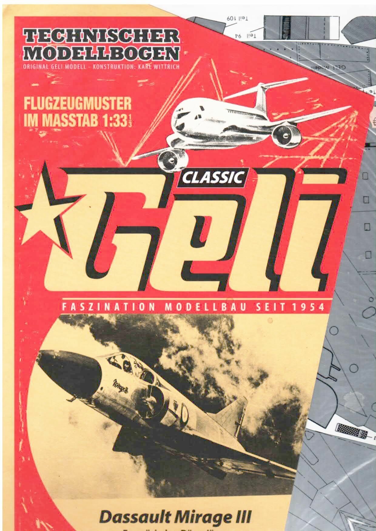 Сборная бумажная модель Самолет Dassault Mirage III - GELI №5 (Журнал)